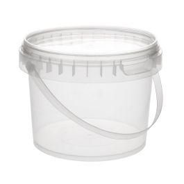 Wiaderko plastikowe z pokrywką przezroczyste 500ml - Atakto